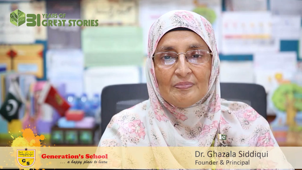 Dr Ghazala Siddiqui on 31 Years of Generation's School. - Generation's ...